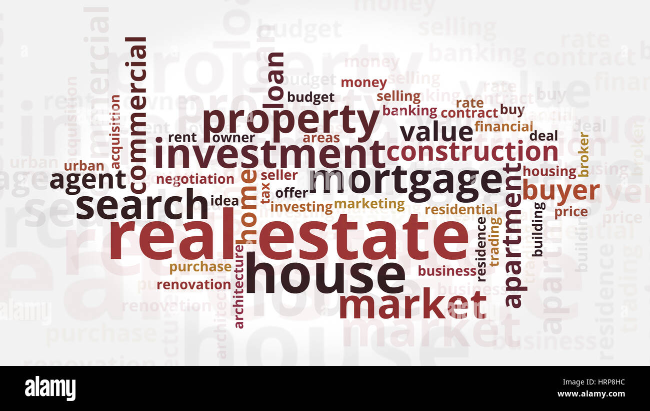 Real estate word cloud hi-res stock photography and images - Alamy