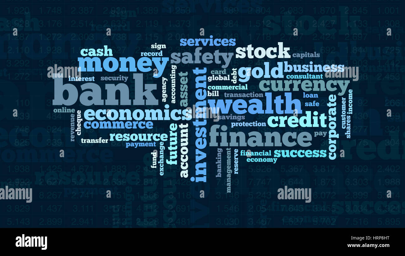 Gold word money blue background hi-res stock photography and images - Alamy