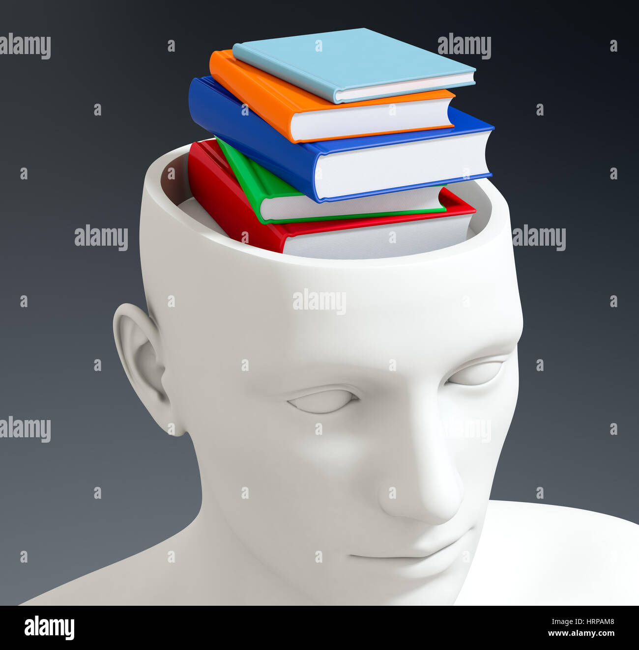 Brain books reading mind stack hi-res stock photography and images - Alamy