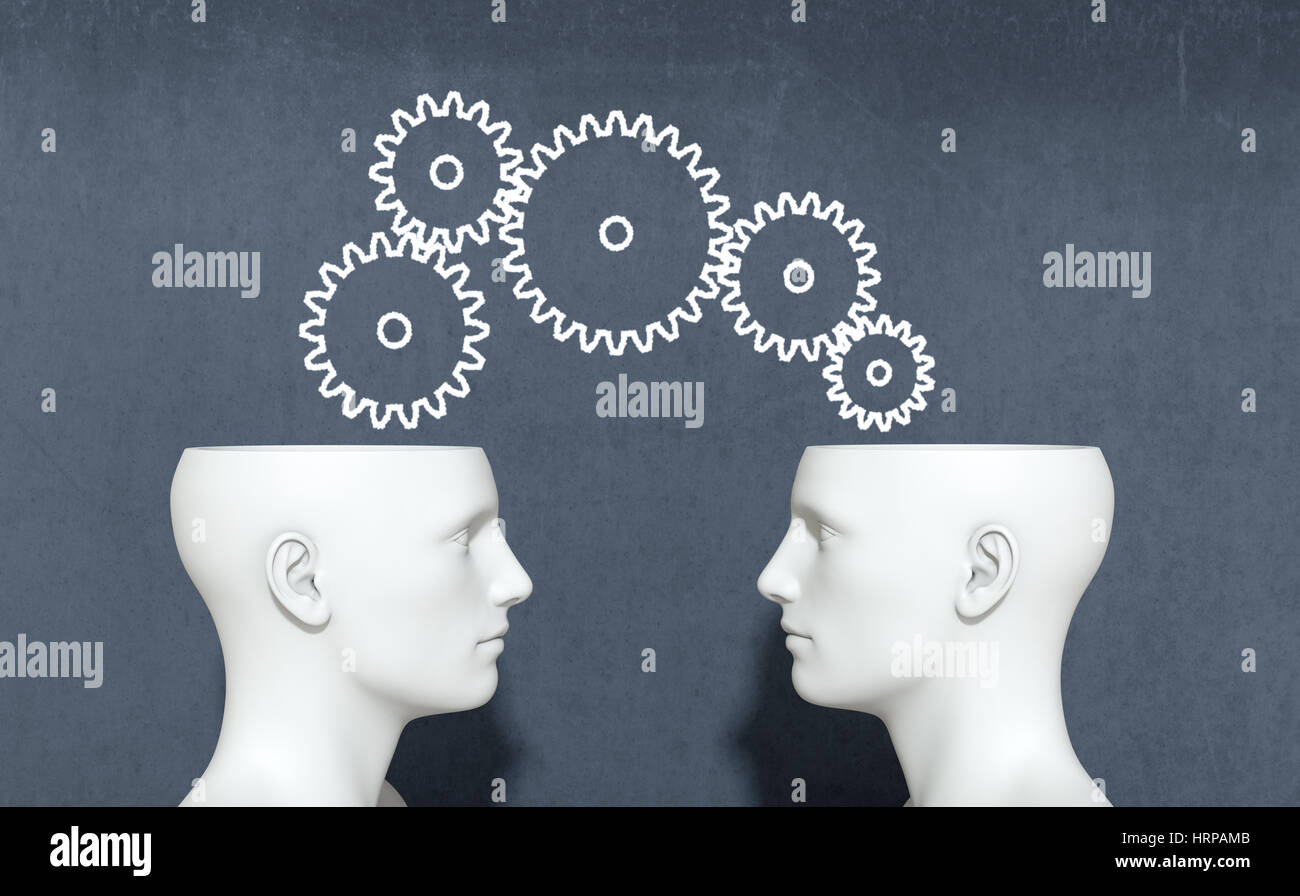 Cartoon illustration man two heads hi-res stock photography and images ...