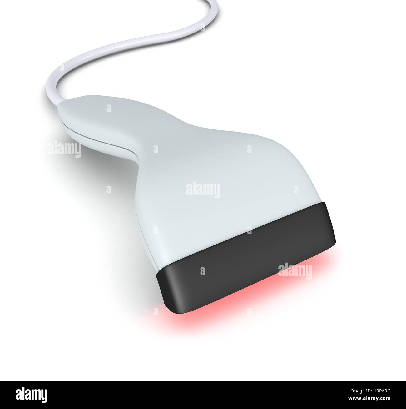 closeup of a barcode reader with a red light (3d render Stock Photo - Alamy