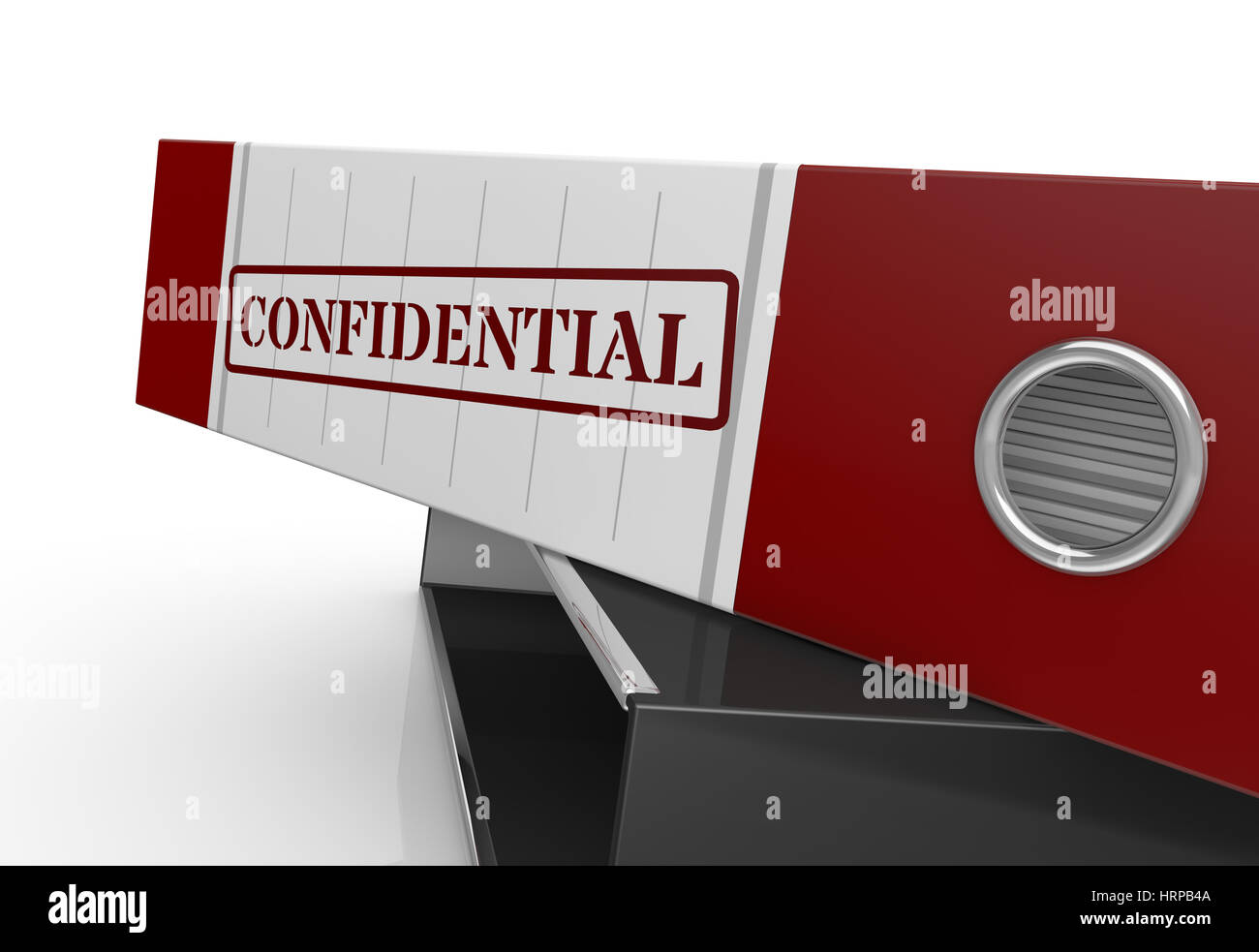 close up view of an office folder label with text: confidential (3d ...