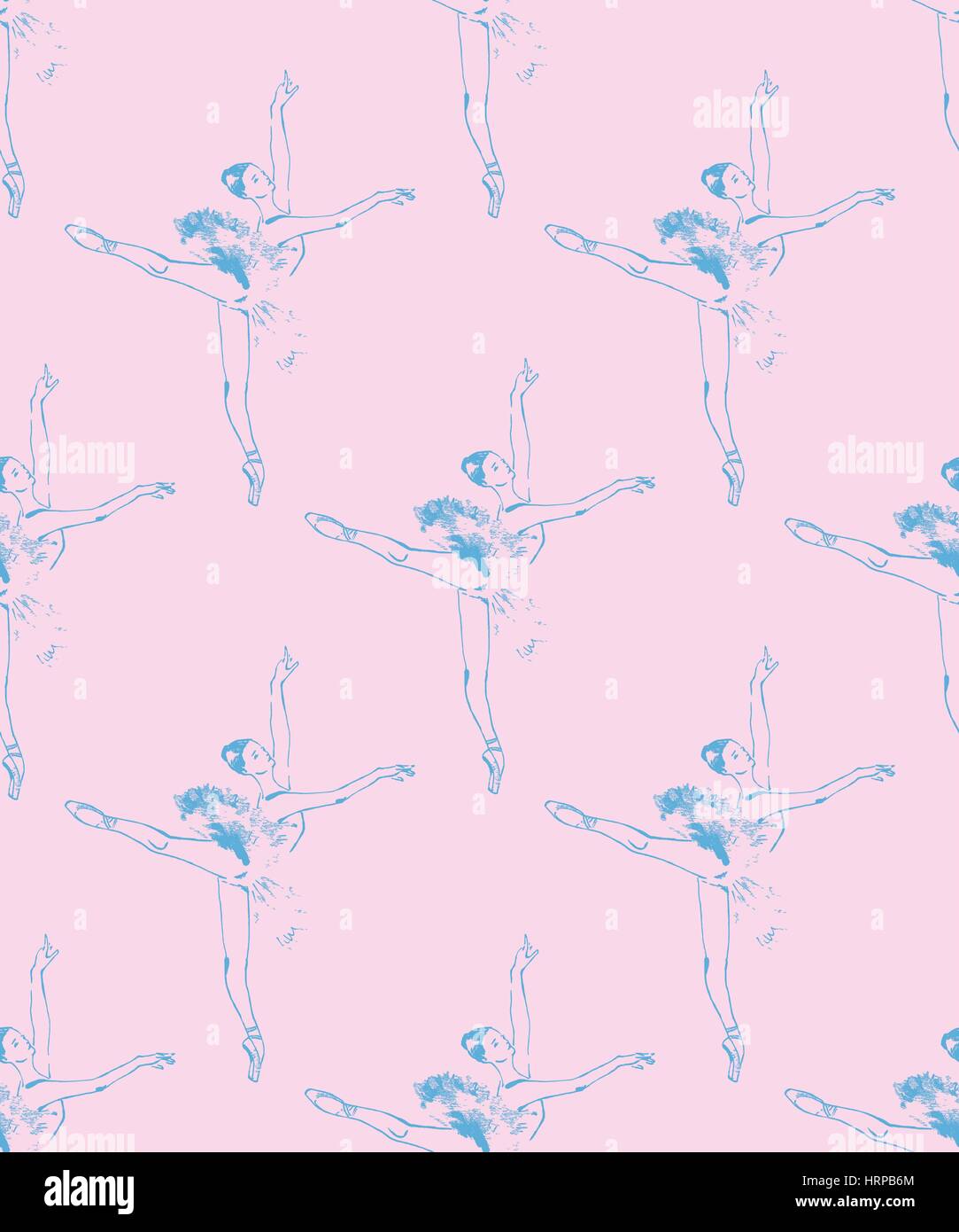 Ballerinas seamless background. Seamless vector pattern of beautiful ...