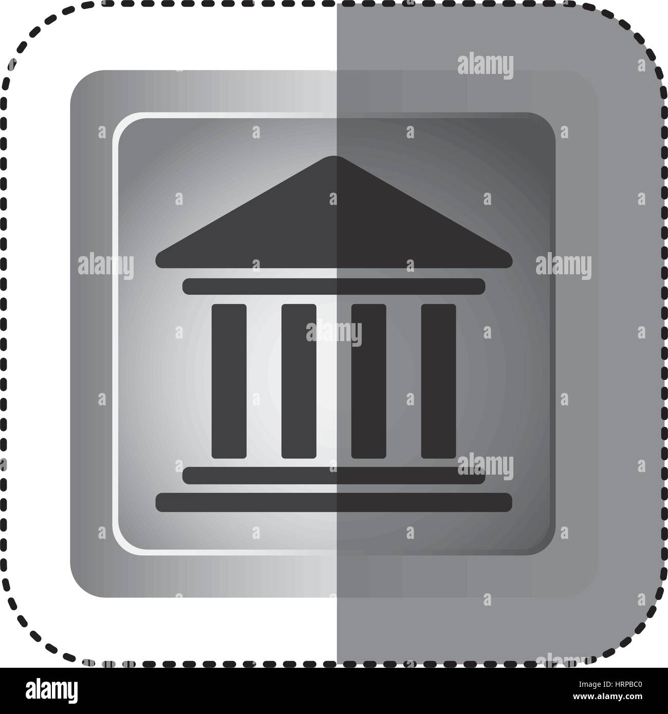 sticker grayscale square frame with parthenon icon Stock Vector Image ...