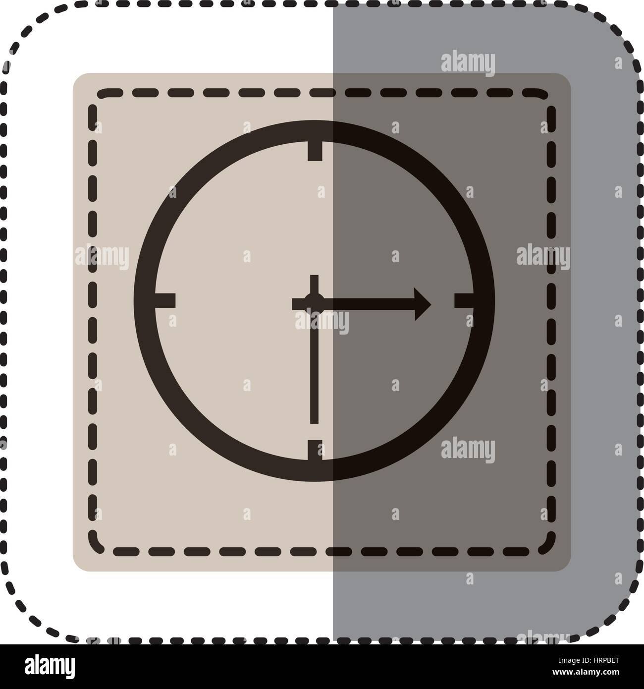 sticker monochrome square with wall clock Stock Vector Image & Art - Alamy
