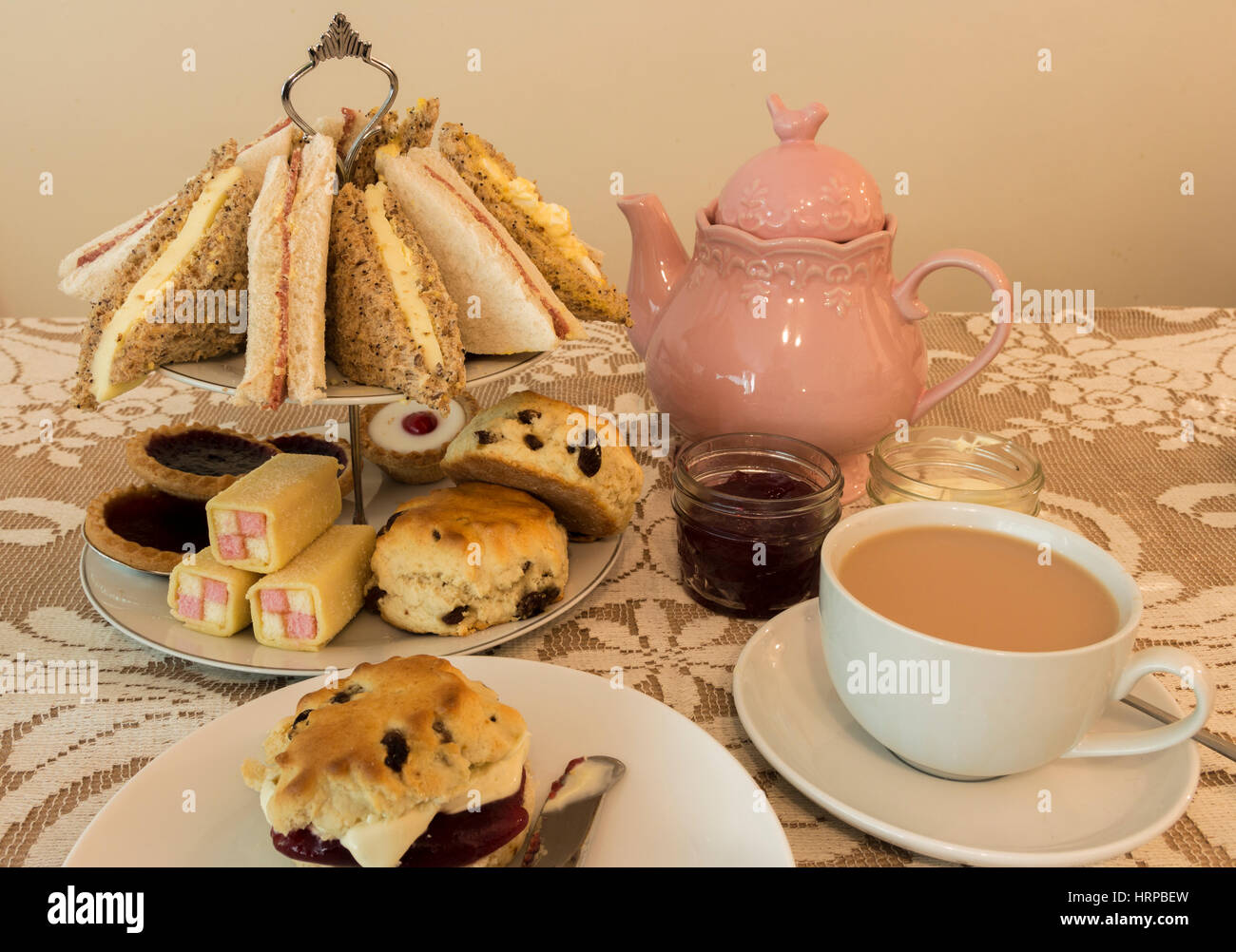 British Afternoon Tea with Scones Stock Photo - Alamy