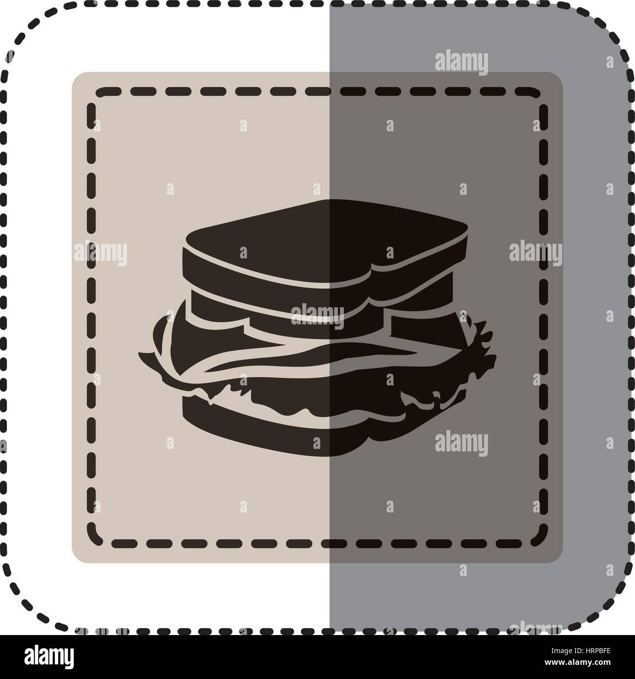 sticker monochrome square with sandwich Stock Vector Image & Art - Alamy