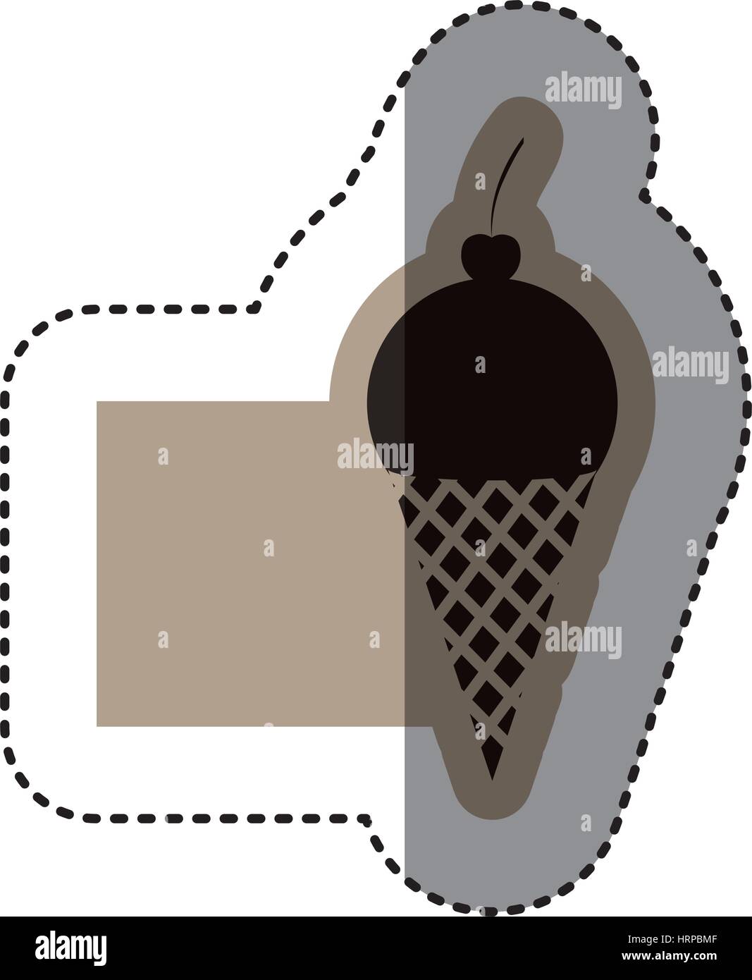 sticker monochrome emblem with ice cream cone Stock Vector Image & Art ...