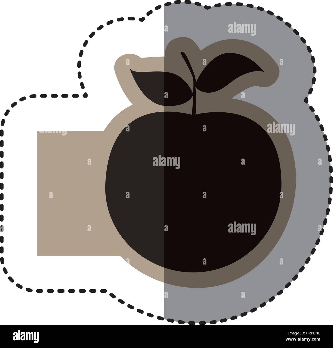 sticker monochrome emblem with apple fruit Stock Vector Image & Art - Alamy