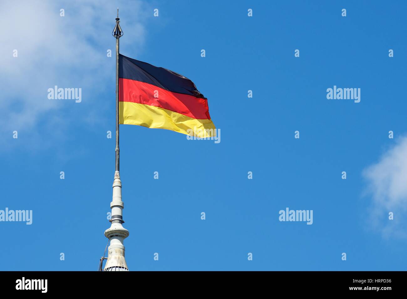 German national flag waving in the wind Stock Photo - Alamy