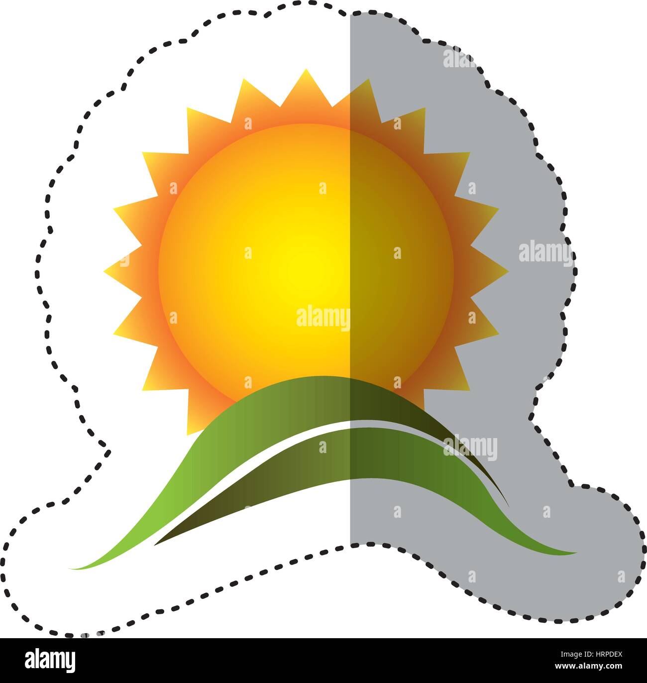 Sunrise sun over green Stock Vector Images - Alamy