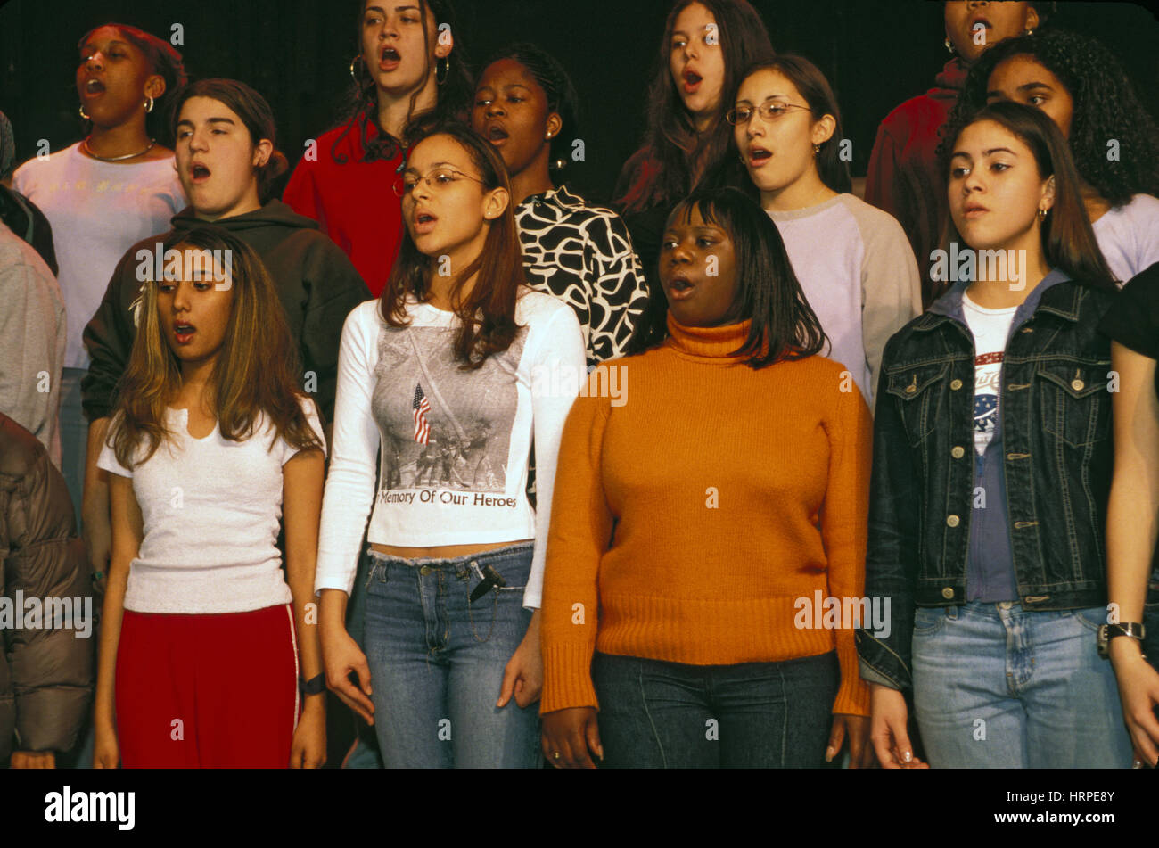 High School chorus rehearses for a show at the Performing Arts School ...
