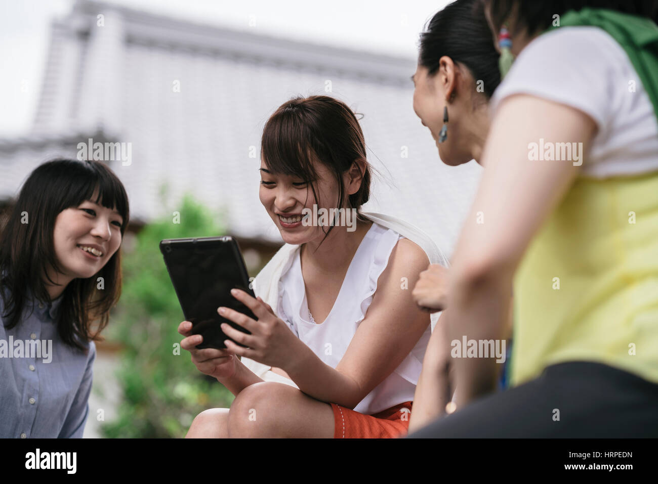 Group of japanese friends visiting Kyoto Stock Photo - Alamy