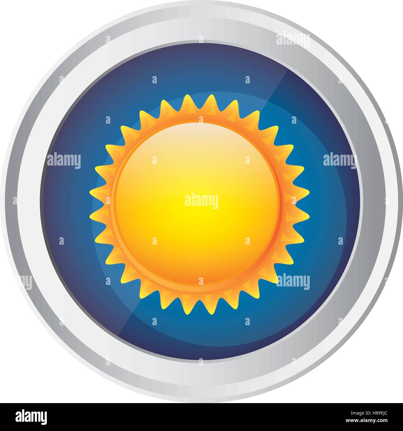color circular frame and blue background with sun close up Stock Vector ...