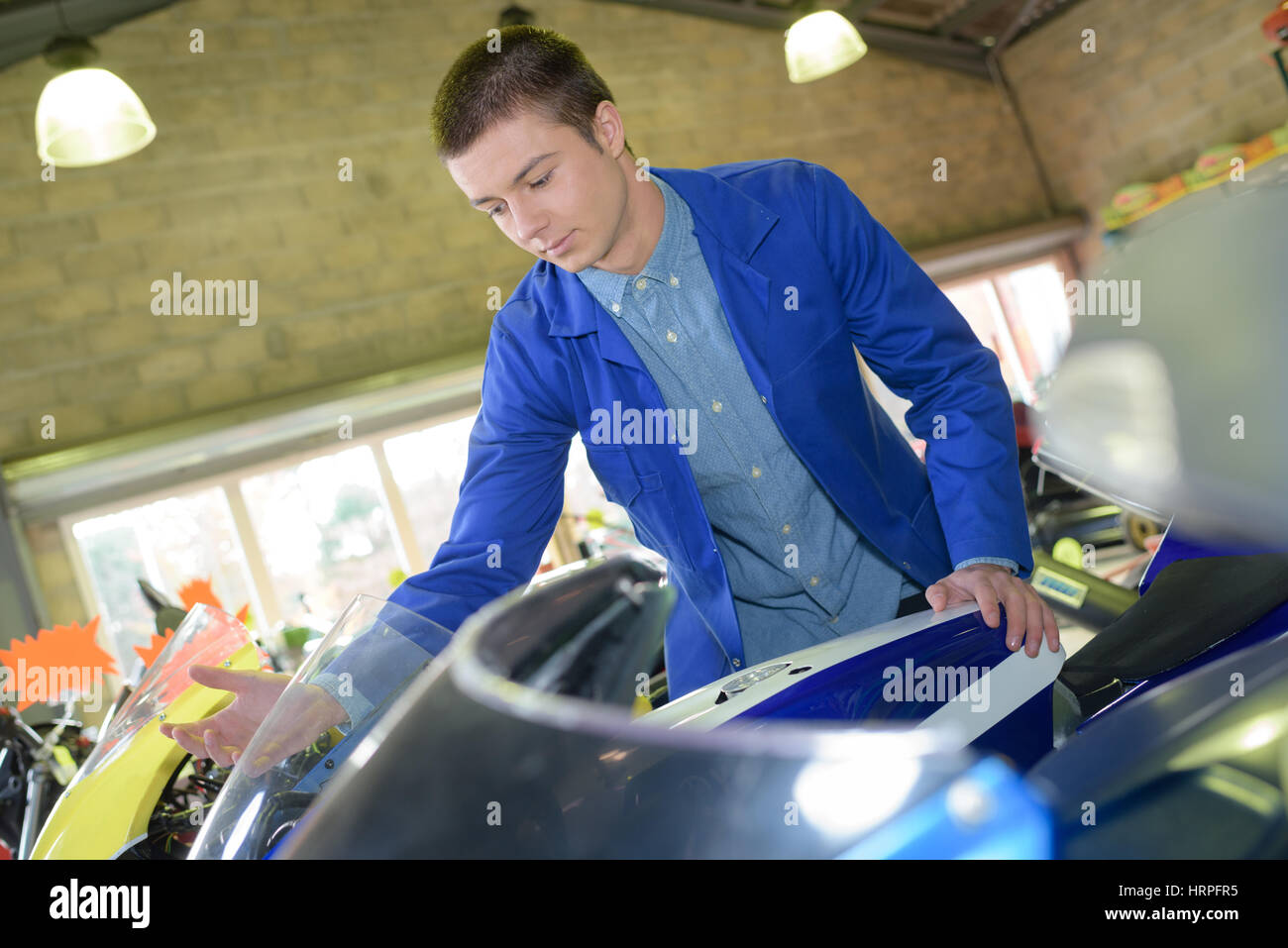 Motorcycle sales man hi-res stock photography and images - Alamy