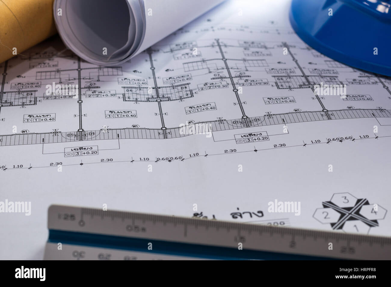 engineering diagram blueprint paper drafting project sketch ...