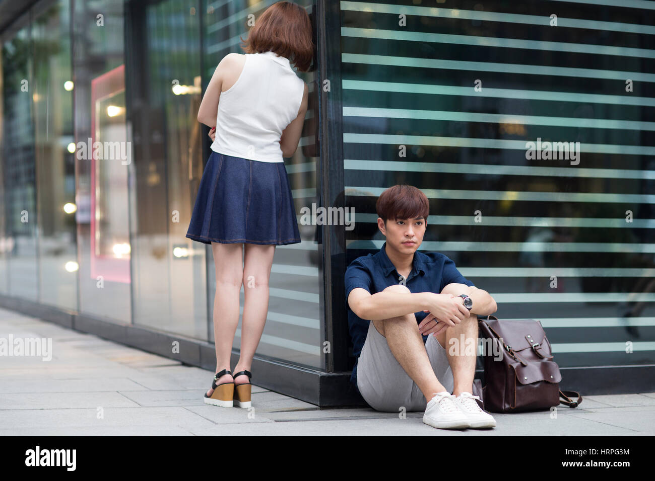 Young couple being difficult with each other Stock Photo - Alamy