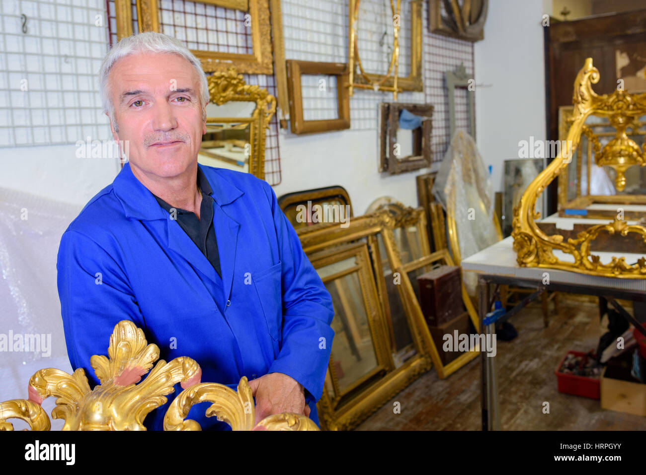 Portrait of man in gallery Stock Photo - Alamy
