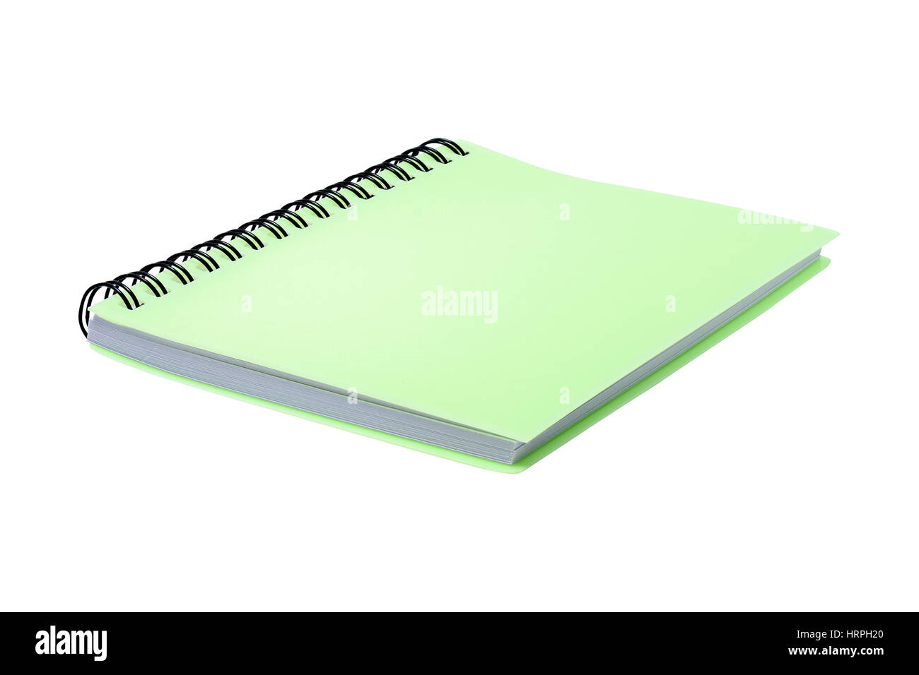 Green notebook isolated on white with clipping path Stock Photo - Alamy