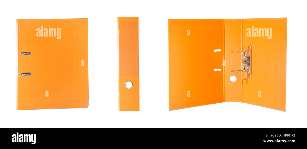 Orange Office folder isolated on white with clipping path Stock Photo ...