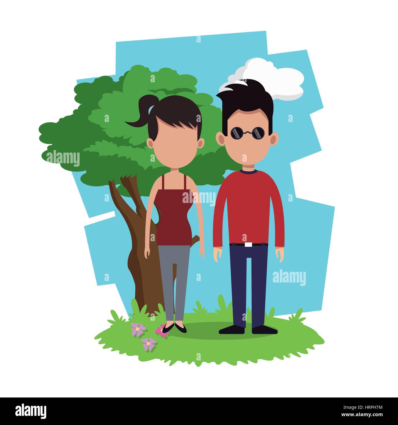 Couple in love stand on Stock Vector Images - Alamy