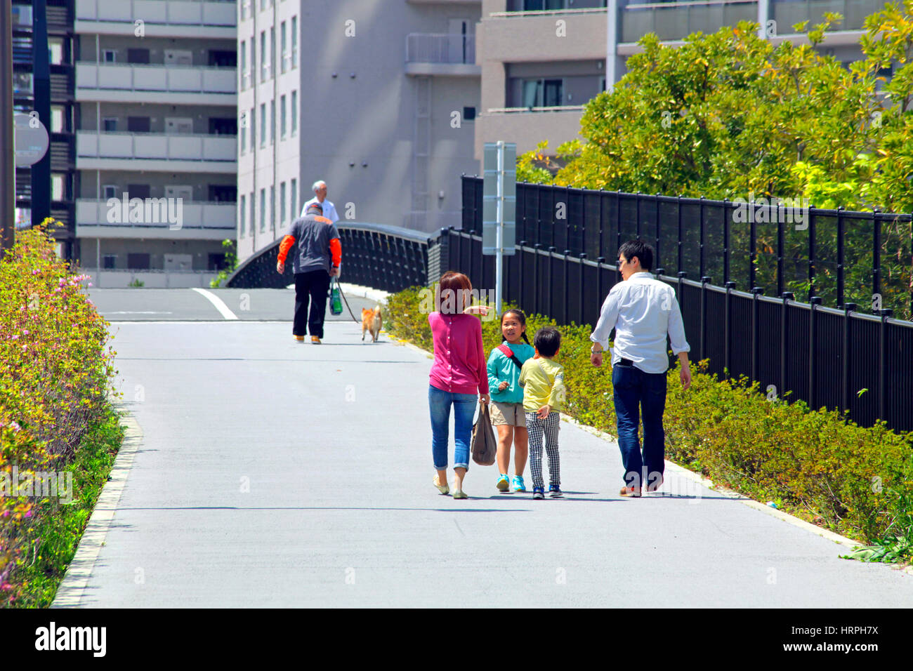 Family Walk in Tokyo Japan Stock Photo - Alamy