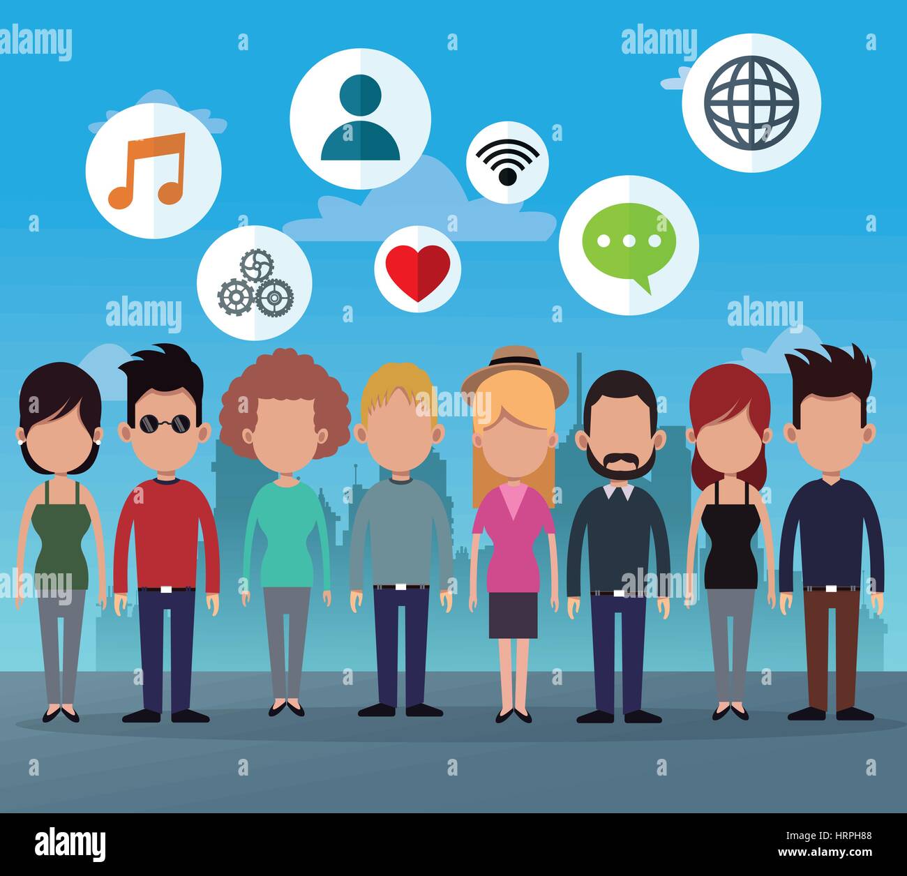 people group social network media icons Stock Vector Image & Art - Alamy