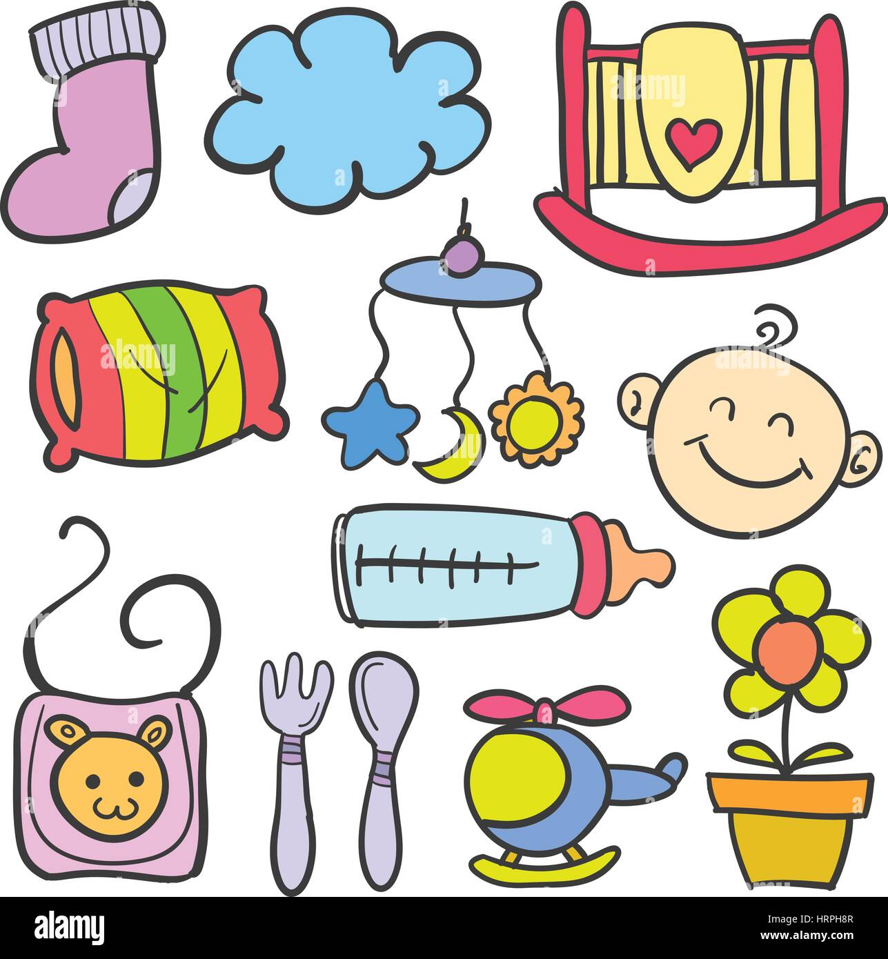Doodle of baby various toys Stock Vector Image & Art - Alamy