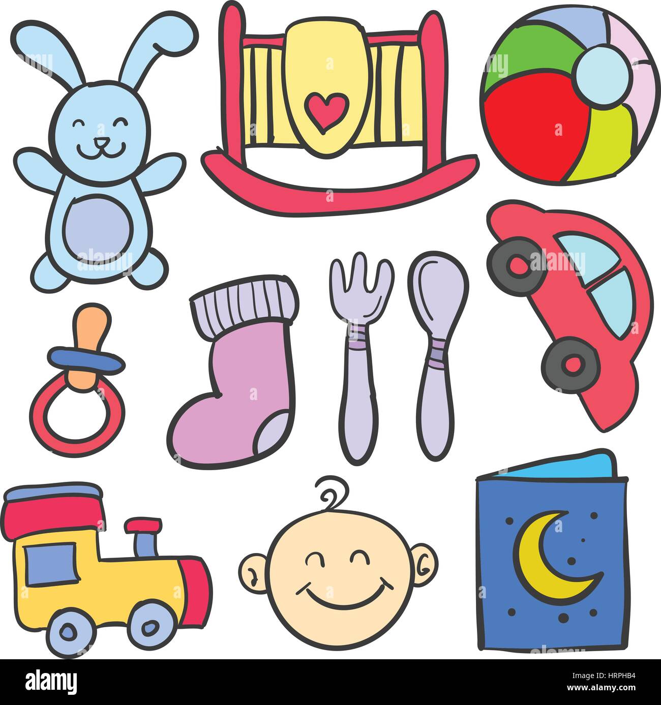 Doodle of element baby various Stock Vector Image & Art - Alamy