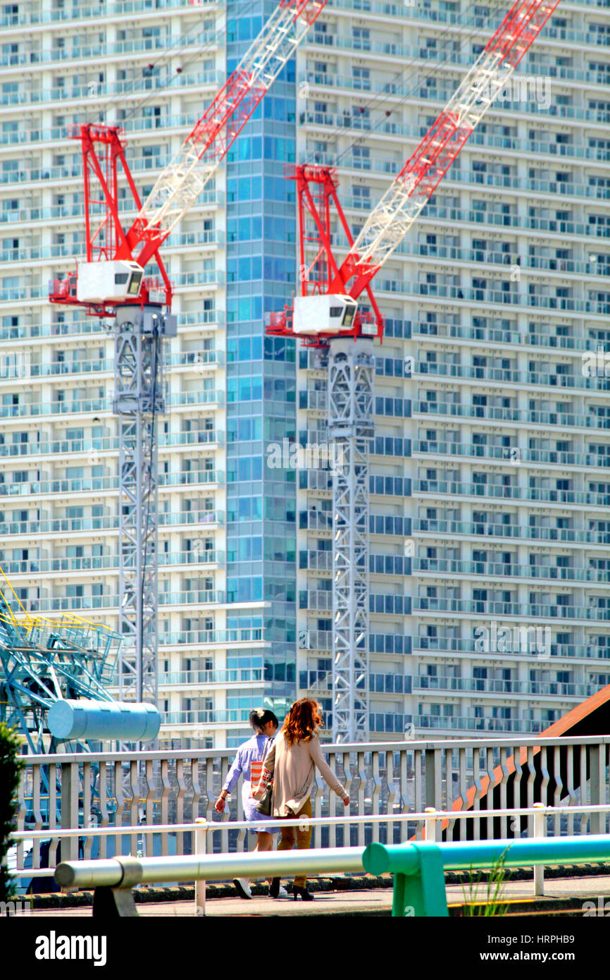 Cranes at Construction Site Koto Tokyo Japan Stock Photo - Alamy