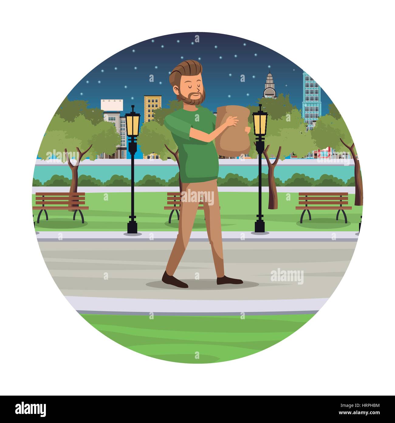 Man street night Stock Vector Images - Alamy