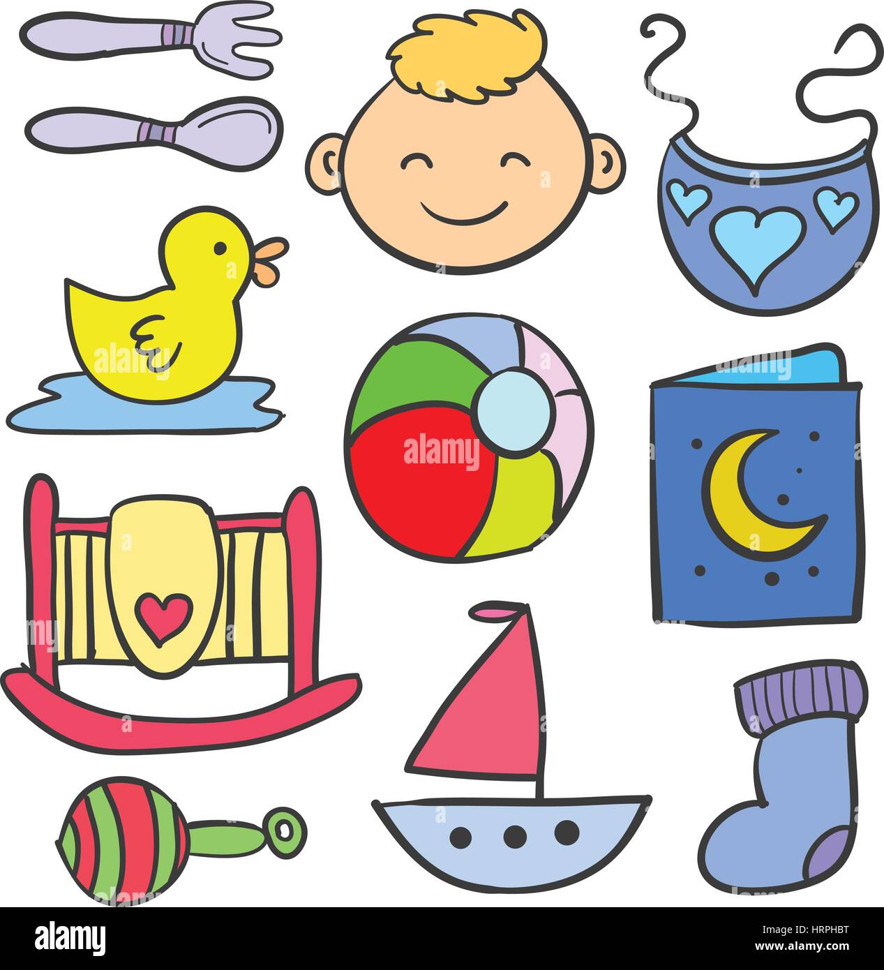 Doodle of baby element set various Stock Vector Image & Art - Alamy