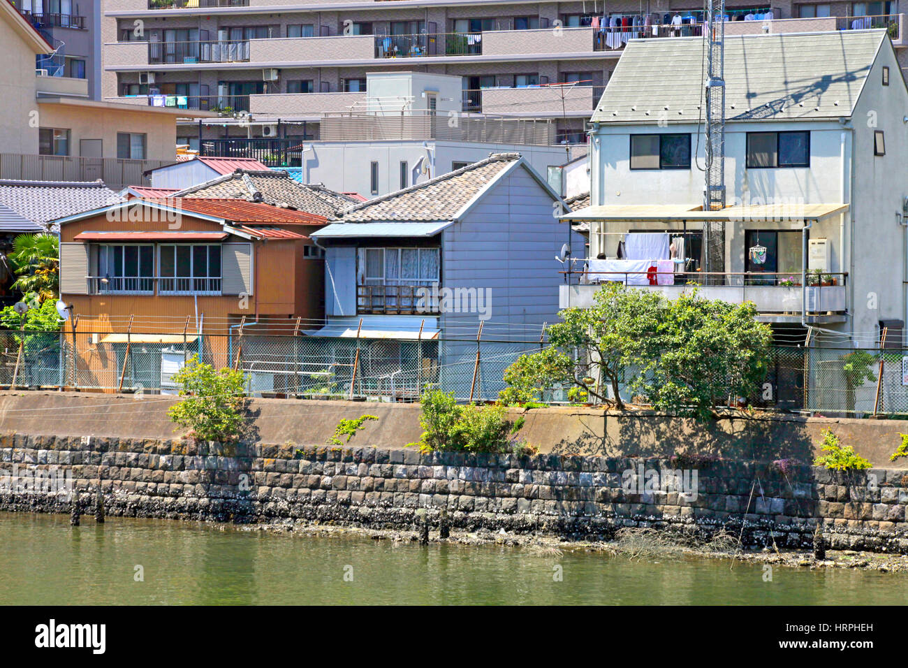 Riverside Houses on Asashio Canal in Tokyo Japan Stock Photo - Alamy