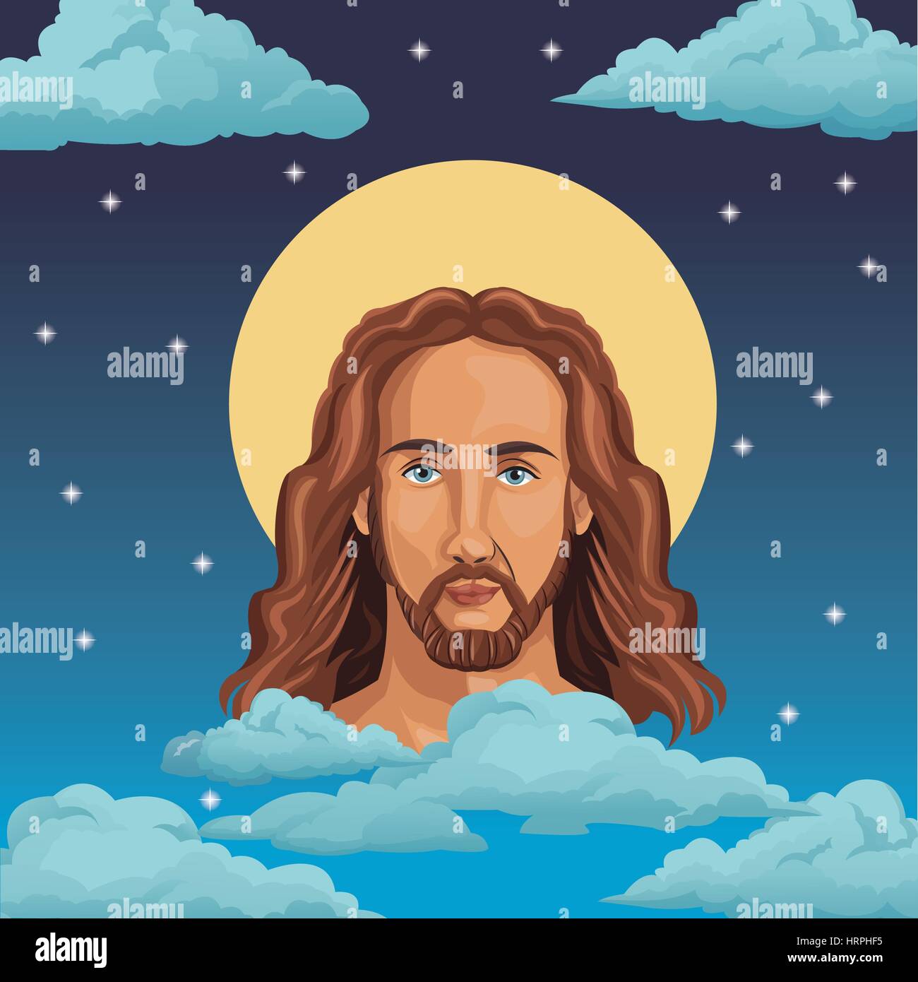 portrait jesus christ night background Stock Vector Image & Art - Alamy