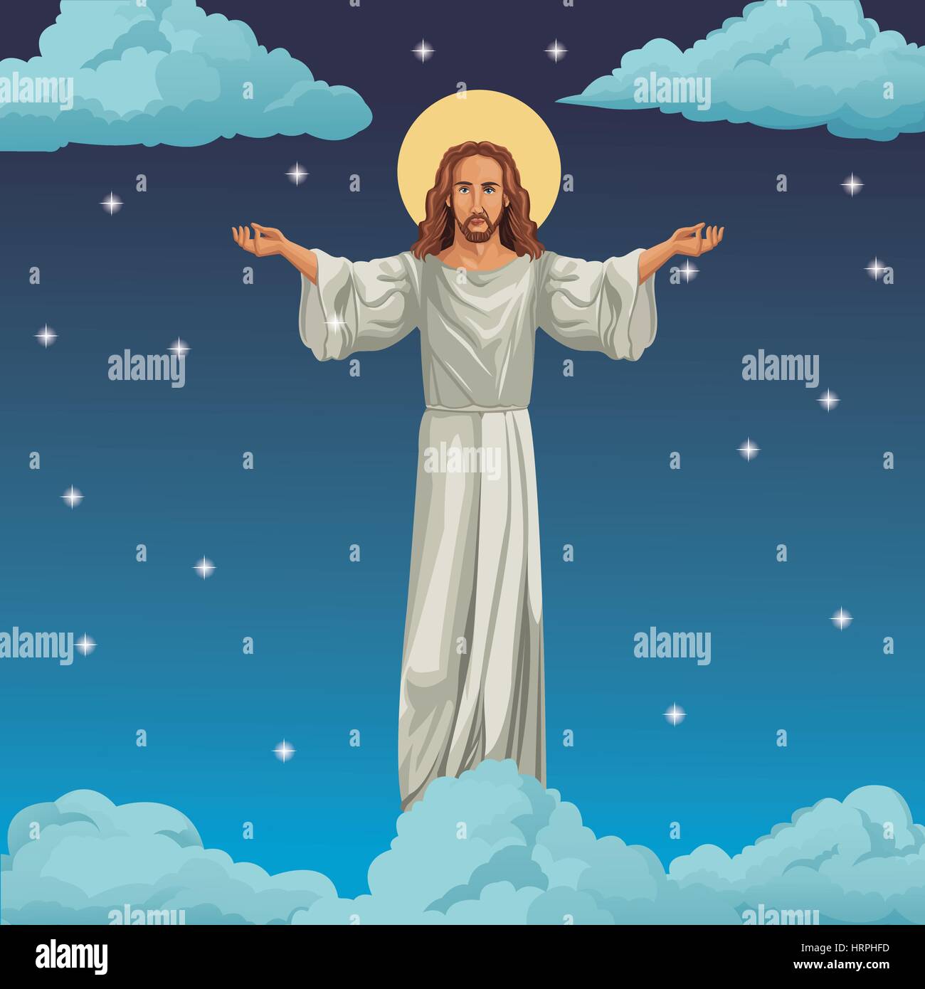 jesus christ religious image night background Stock Vector Image & Art ...