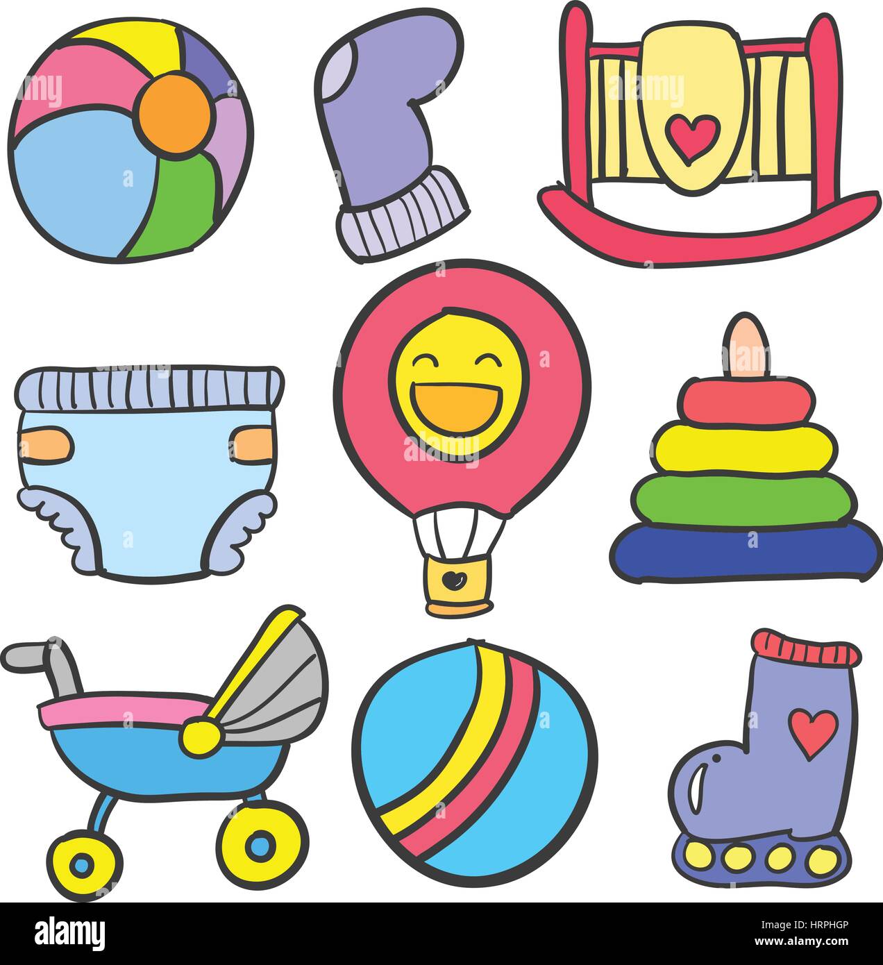 Set of baby element doodles Stock Vector Image & Art - Alamy