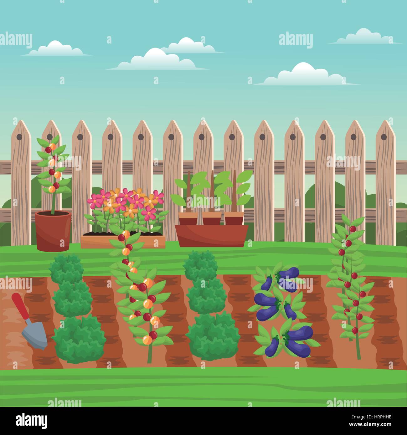 Cartoon Farm Fence