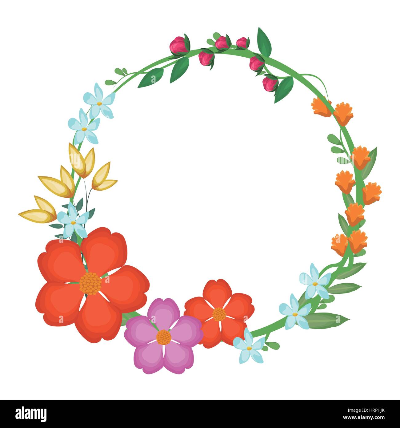 flowers leaves crown decoration Stock Vector Image & Art - Alamy
