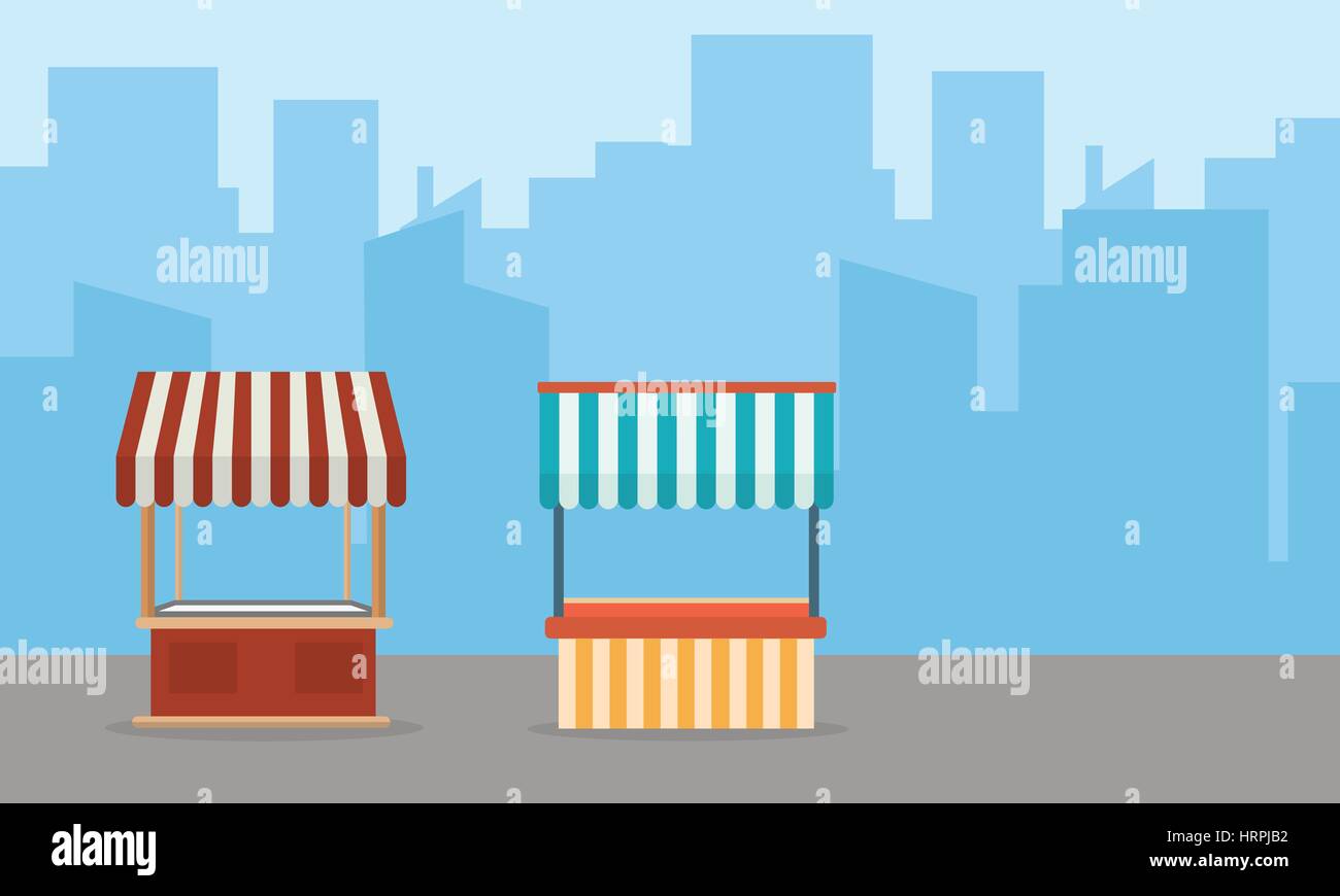 Street shop with building background landscape vector art Stock Vector ...