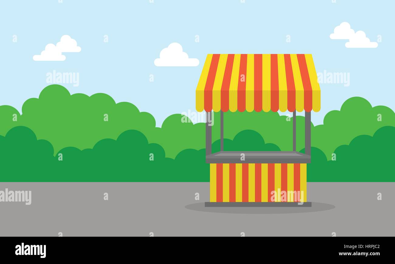 Street stall beauty landscape vector art illustration Stock Vector ...