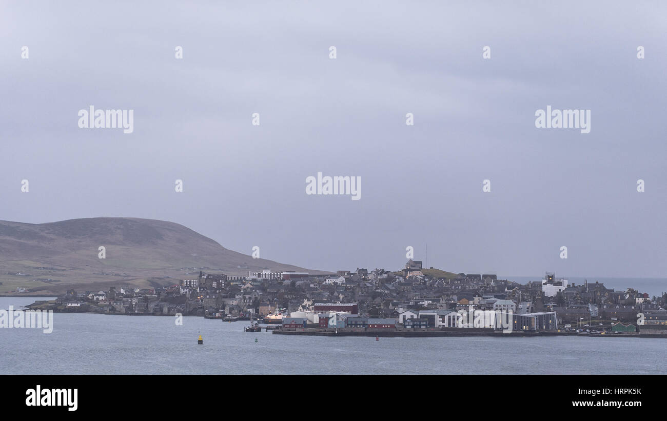 Lerwick is the main port of the shetland islands hi-res stock ...