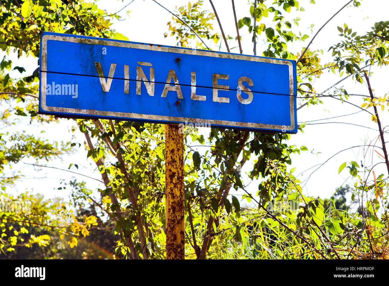 Common city sign of Vinales, Cuba Stock Photo - Alamy