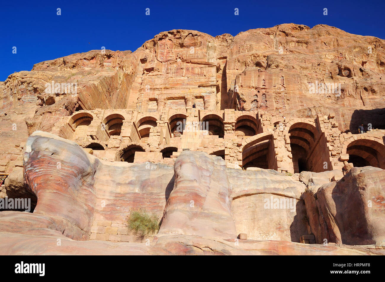 Ancient ruins of the Petra stone city, biggest tourist attraction in ...