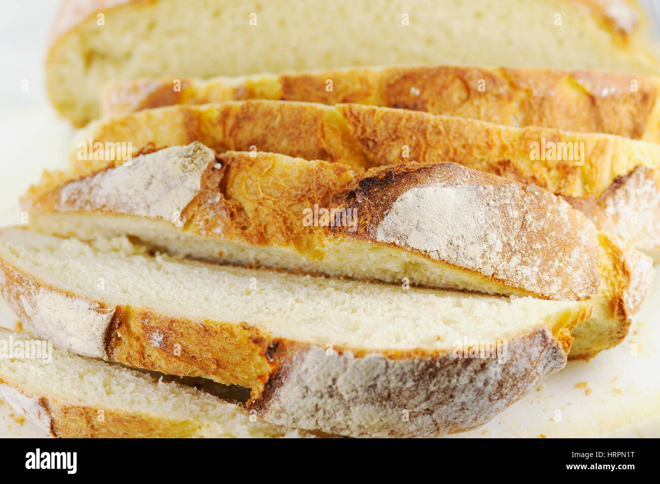 Italian Bread Loaf, Slice Stock Photo - Alamy