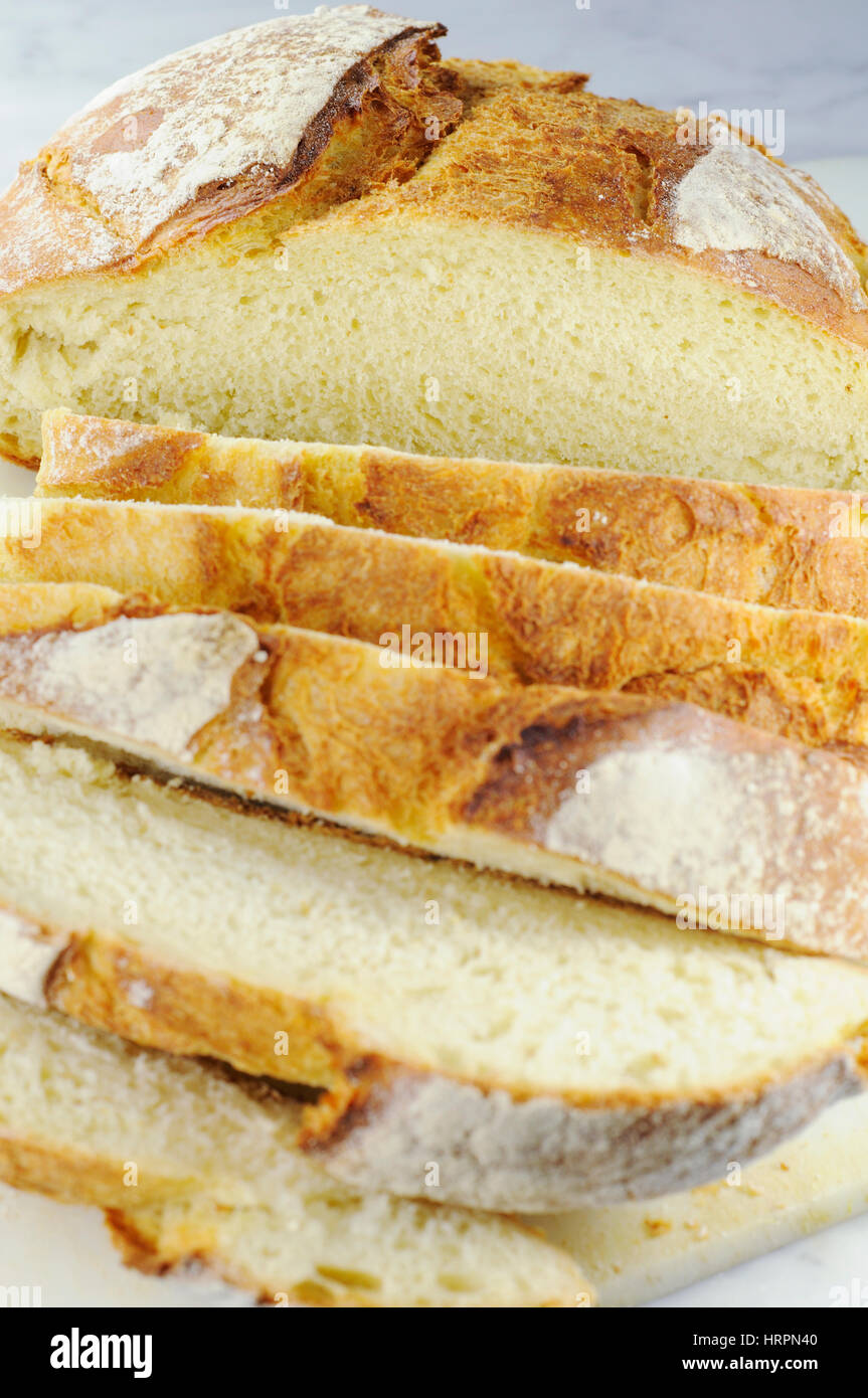 Italian Bread Loaf, Slice Stock Photo - Alamy