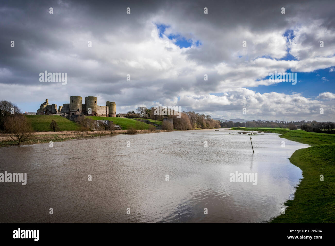 Rhuddlan Castle in Rhuddlan, Denbighshire, North Wales. It was built by ...