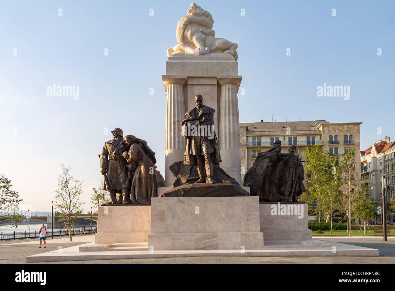 The memorial statue of Count István Tisza in Budapest Stock Photo - Alamy