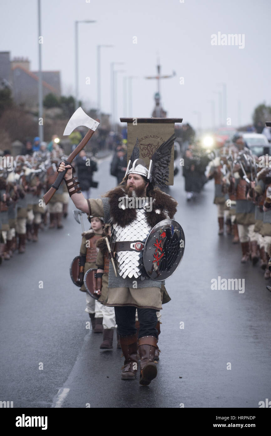 The Guizer Jarl and his squad sing songs at the Lerwick Royal British ...