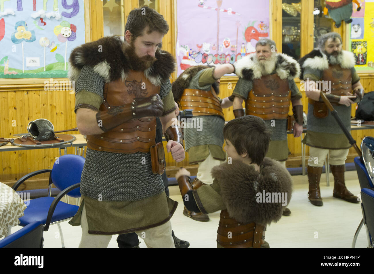 The Guizer Jarl and his squad sing songs at the Lerwick Royal British ...