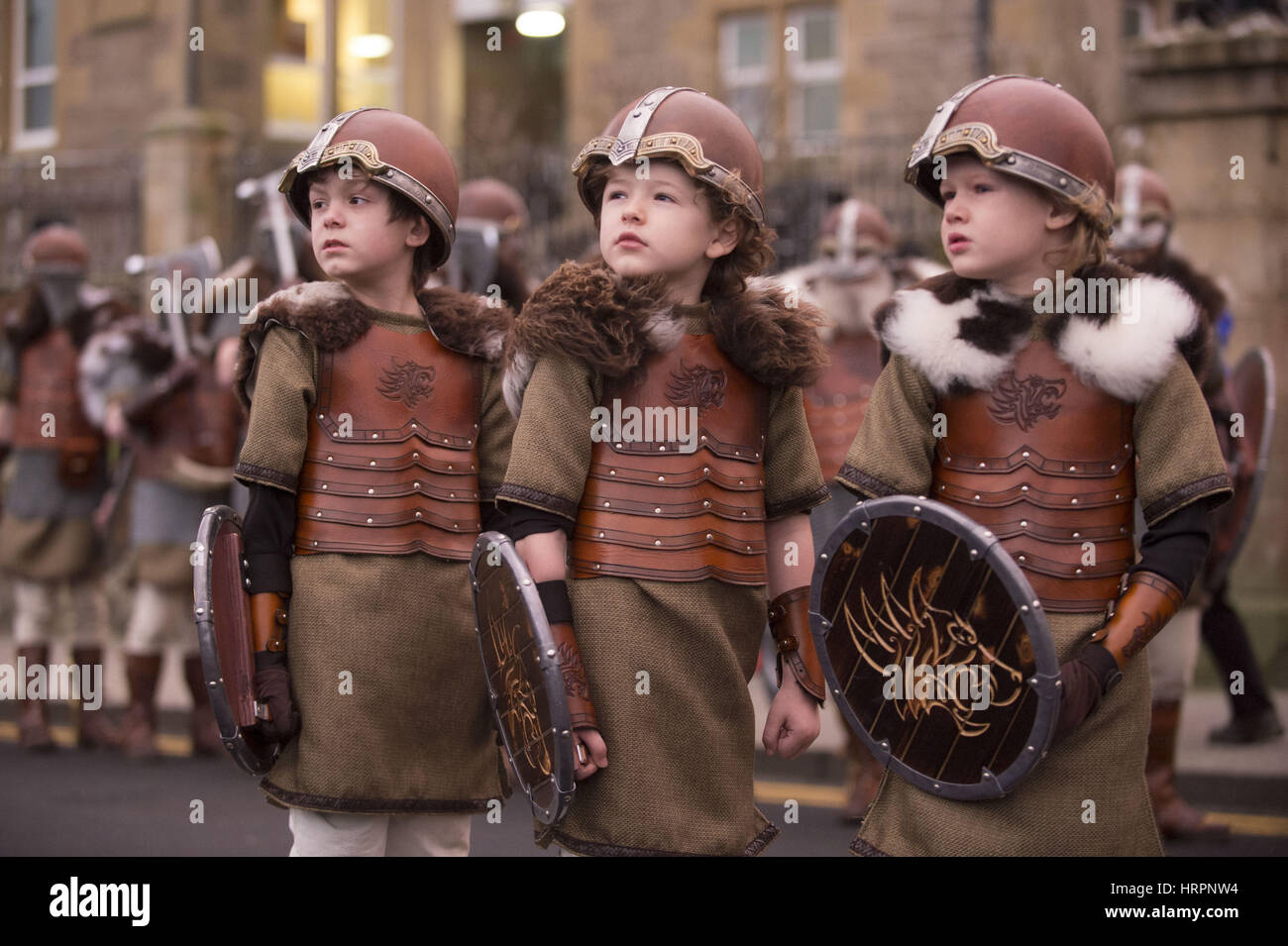 The Guizer Jarl and his squad sing songs at the Lerwick Royal British ...
